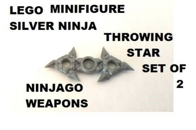 LEGO Minifigure Silver Throwing Stars Set of 2 Ninja Ninjago Battle ...