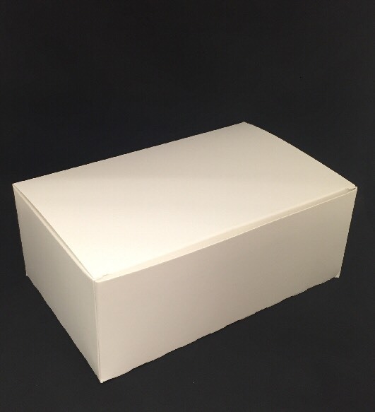 White Chipboard Tuck Box Auto Bottom - 100 Count - 8 1/4" x 5 1/16" x 3 ...
