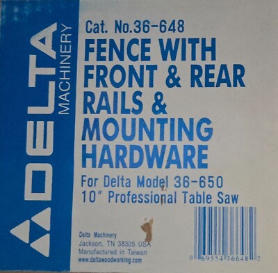 DELTA Fence with Front & Rear Rails & Mounting Hardware no. 36-648 for ...