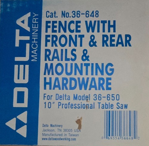 DELTA Fence with Front & Rear Rails & Mounting Hardware no. 36-648 for ...