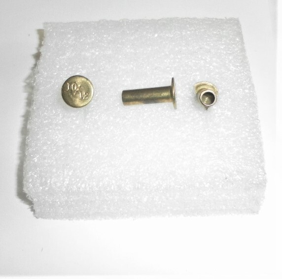 10/12 Semi-tubular ALL Brass Brake/Clutch Lining Rivets 1/4 Dia X 3/4 ...