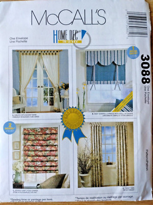 Vintage Window Treatments Pattern 4 Easy styles Drape or Roman Shades ...