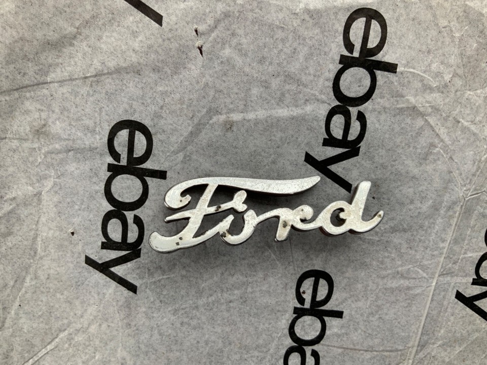 1940 Ford Deluxe hood side script emblem nameplate badge original OEM ...
