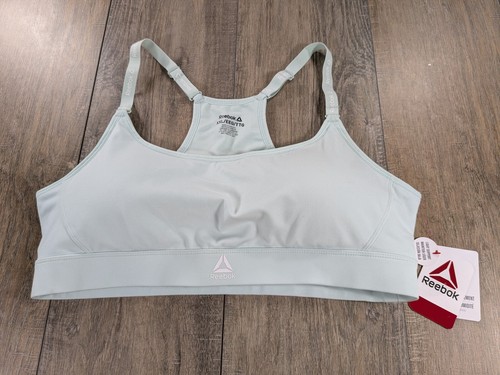 Reebok Sports Bra Womens XXL Aqua Blue Racerback Adjustable Moisture ...