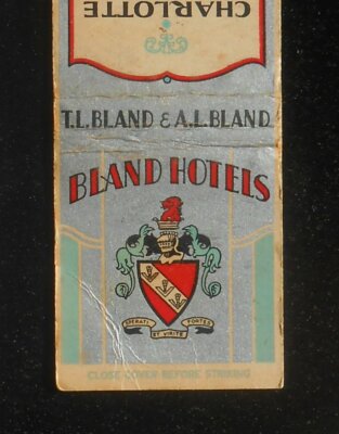 1930s O. Henry Bland Hotels T L Bland & A L Bland Charlotte Durham ...