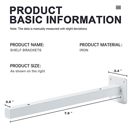 White Shelf Brackets 8 Inch Heavy Duty Wall Mounted Metal Shelving ...