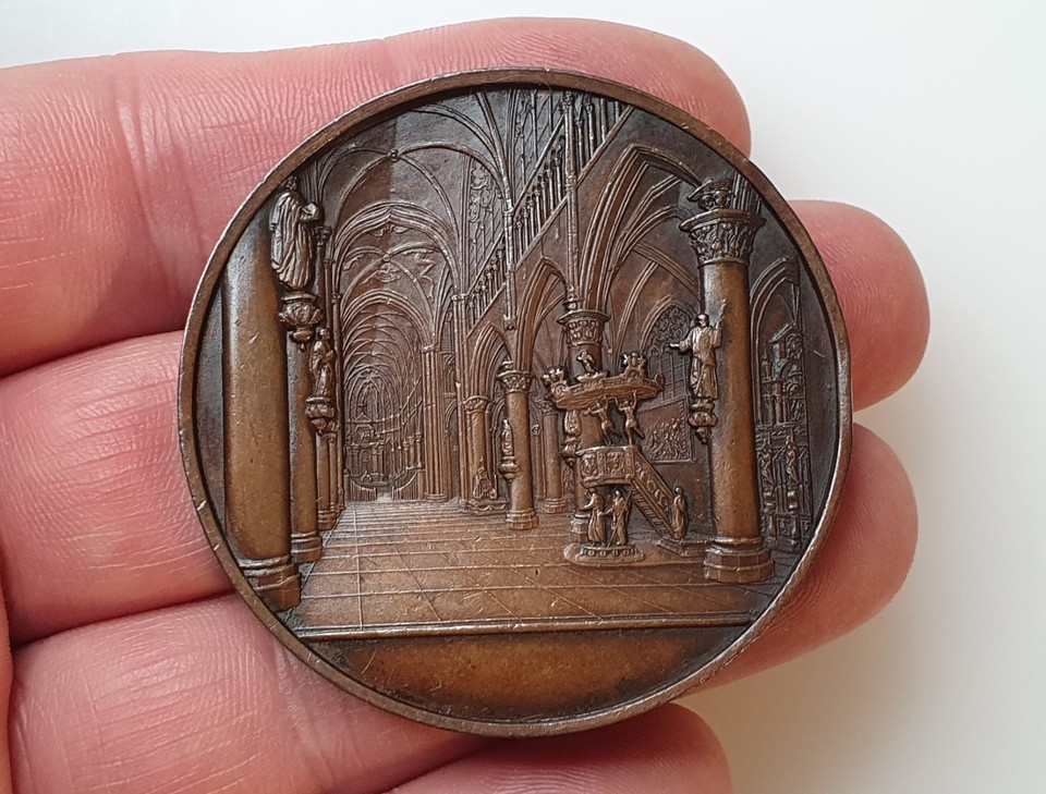 Belgium 1847 Bronze Medal – Gothic Church Architecture – by J & L ...