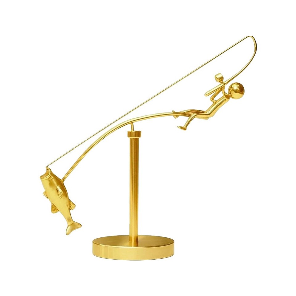The Fisherman Balancing Sculpture – Handcrafted Art for Unique Home ...