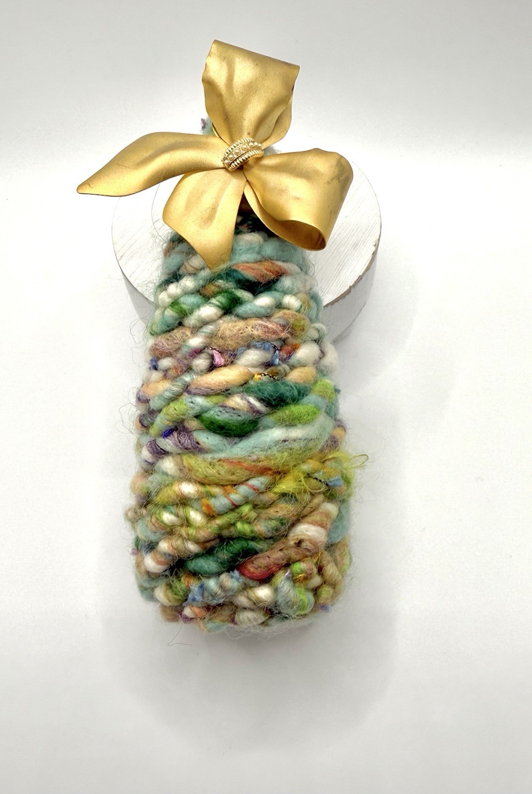 Needle Felted Xmas Tree Handspun Yarn & Vintage Brooch Topper Cottage ...