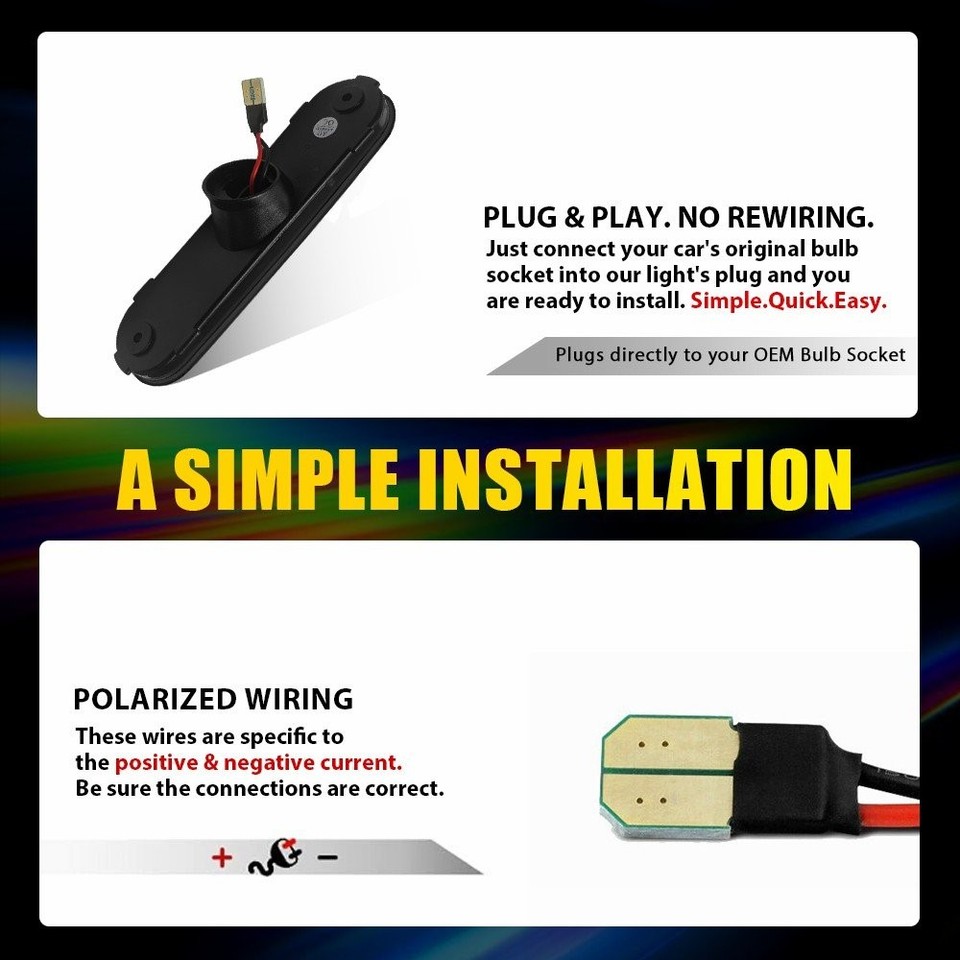 For 1990-2005 Mazda MX-5 Miata White LH & RH Rear Front Side Marker ...