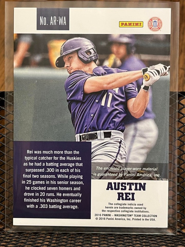 AUSTIN REI 2016 PANINI TEAM COLLECTION WASHINGTON WORN JERSEY RELIC ...