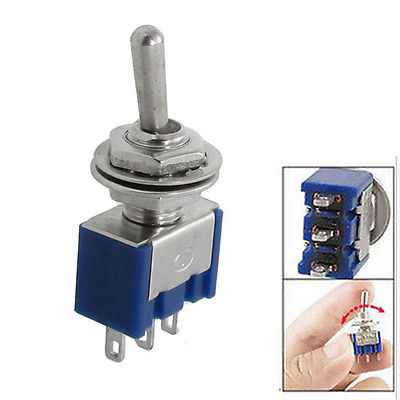 5pcs Blue AC125V 6A 3-Pin SPDT ON/OFF/ON 3 Position Mini Toggle Switch ...