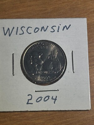 2004-D Wisconsin High Leaf Error Quarter Dollar Coin- Great Condition ...