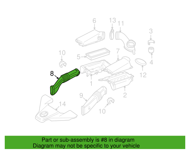 Genuine Mercedes-Benz Air Intake Cleaner Hose Tube Intake 1560940682 ...