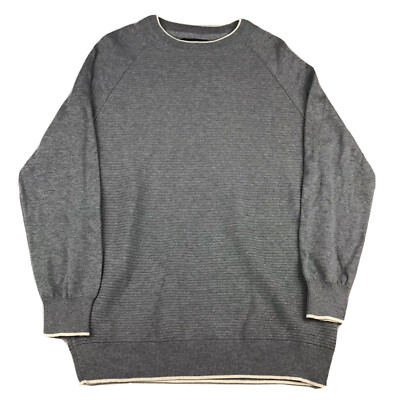 Lachlan Sweater Adult Large Gray Pullover Lightweight Mens Ribbed ...