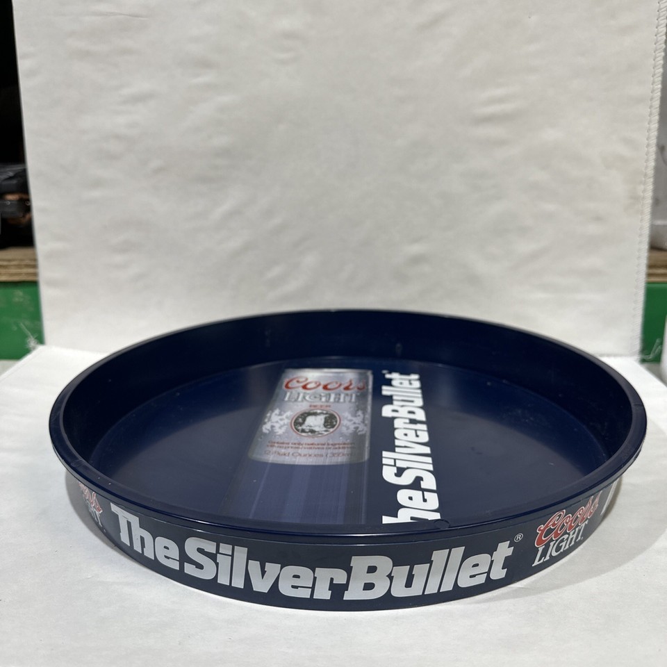 Coors Lite "The Silver Bullet" Beer Plastic Tray Navy 1990 | eBay