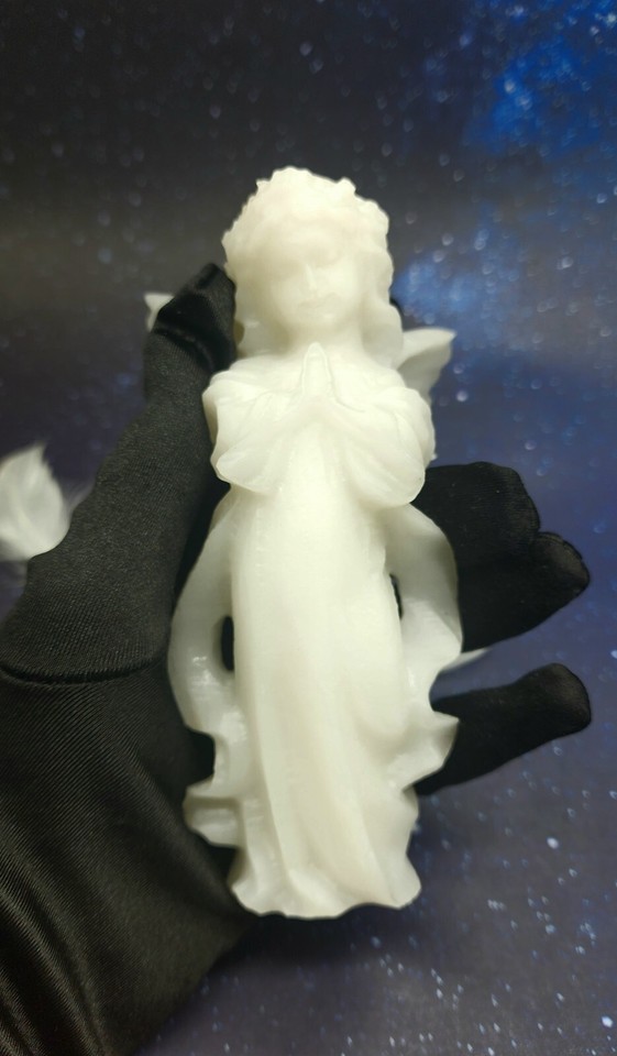 White Jade Winged Angel Cat And Guardian Angel, Pet Memorial, Pet Loss ...