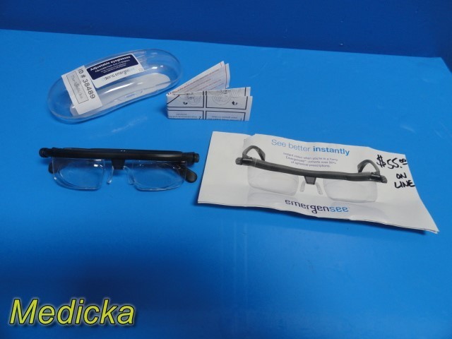 2012 Adlens Emergensee US01-ESGY Adjustable Eyeglasses W/ Case & IFU ...