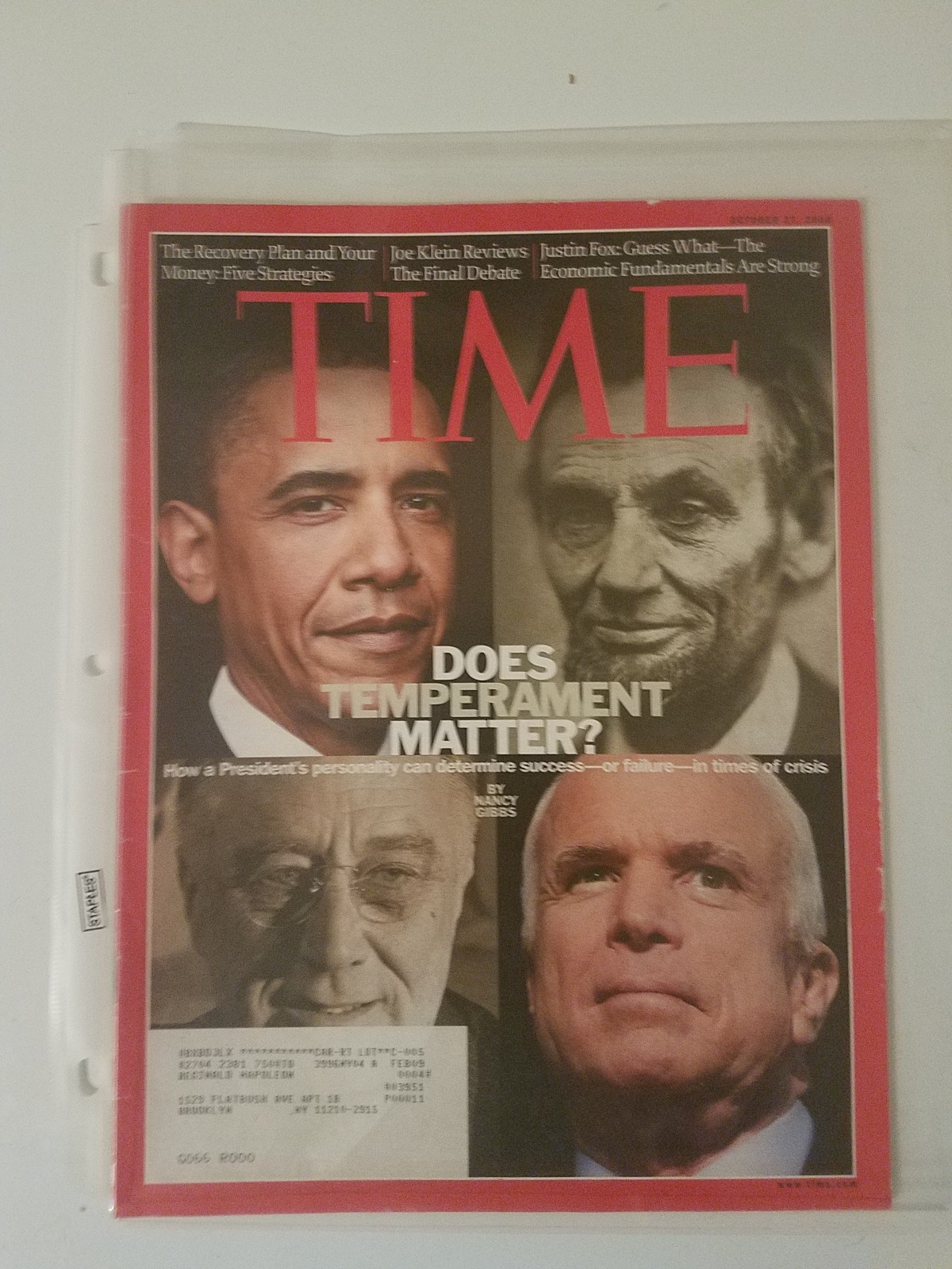 Time Magazine Barack Obama -John McCain- Abraham Lincoln- Roosevelt ...