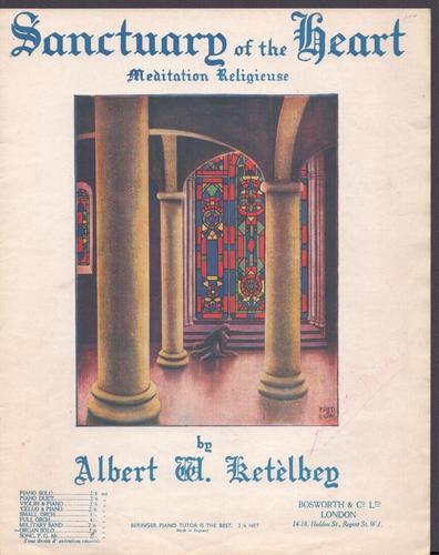 Sanctuary of the Heart Albert W Ketelbey 1924 Sheet Music Organ Fred ...