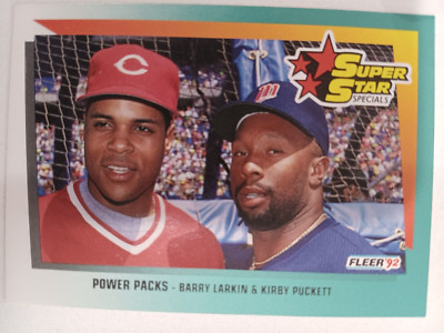 BARRY LARKIN & KIRBY PUCKETT 1992 FLEER BASEBALL CARD #704 | eBay
