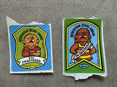 2 Vintage 80s stickers Berenstain Bears Immunization Award 1984 “I’m ...