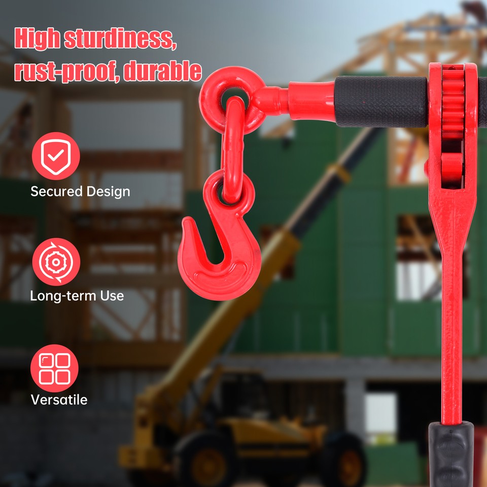 2X G80 Ratchet Load Binder Chain and Binder Kit 5/16"-3/8" Load Binders ...