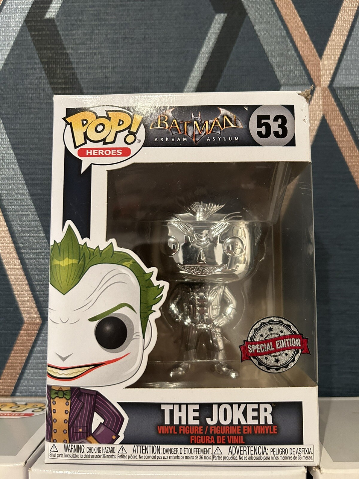 Funko Pop! Heroes #53 Batman Arkham Asylum The Joker SILVER Chrome ...