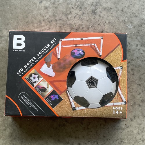 Black Series Led Hover Soccer Set Motorized Disc Floats Night Play ...
