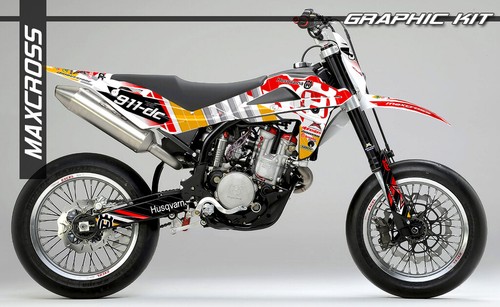 MAXCROSS GRAPHICS DECALS FULL KIT FOR HUSAQVANA TE TC SMR CR 2008 ...