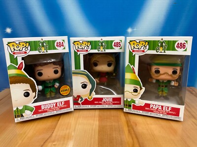 Funko Pop! ELF BUDDY #484 Chase JOVIE #485 PAPA ELF #486 NIB In Soft ...
