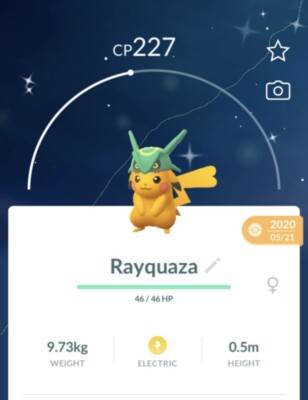 Shiny PIKACHU RAYQUAZA HAT Pokémon - Event Exclusive - GO Rare | eBay