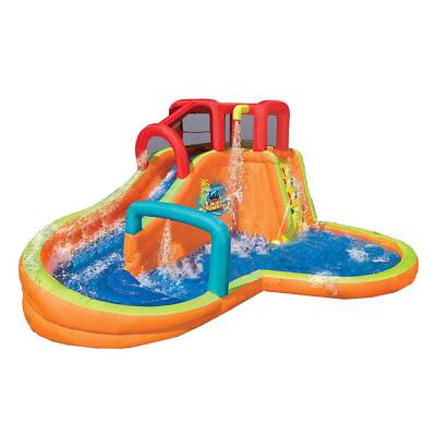 Banzai Inflatable Lazy River Adventure Water Slide and Pool (Open Box ...
