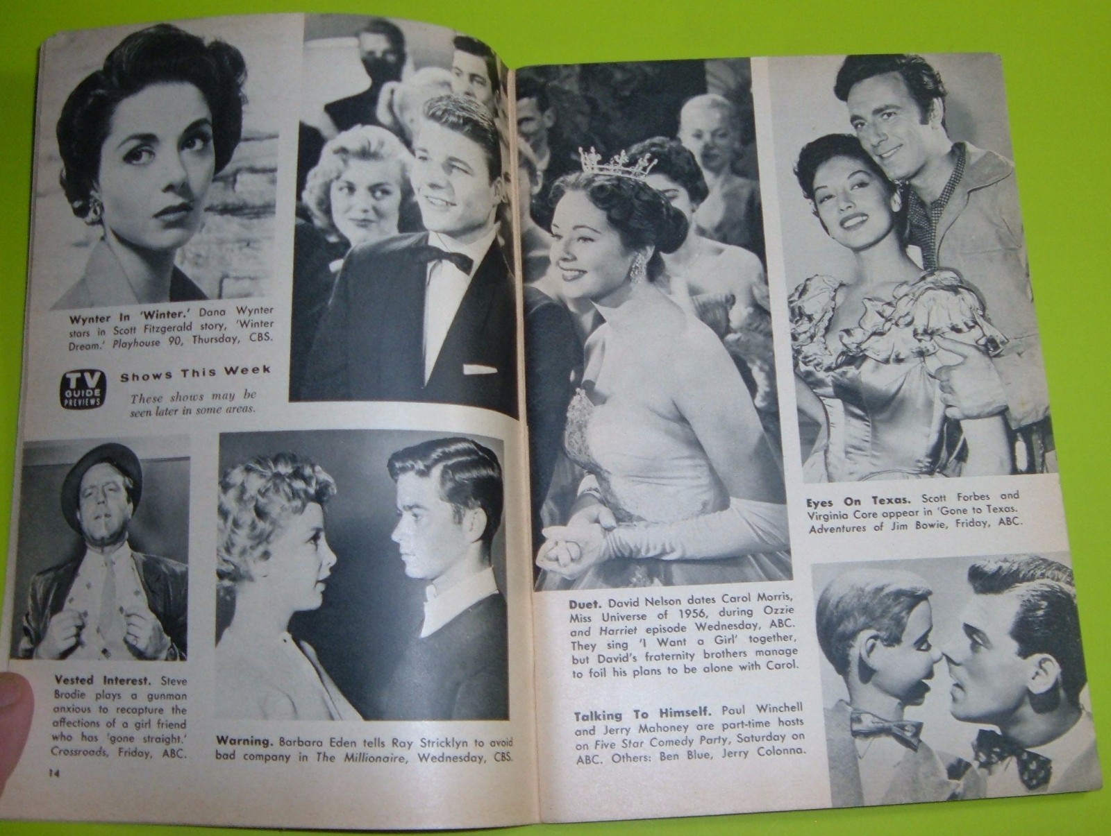 1957 TV ARTICLE/BARBARA EDEN/RAY STRICKLYN/MISS UNIVERSE 1956 CAROL ...