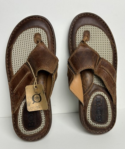 Born Flip Flops/Sandal Mens Size 8M Brown Leather /Man Made Material | eBay