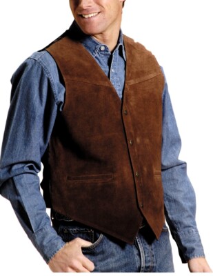 Roper Western Vest Mens Suede Leather 3XL Brown 02-075-0500-0713 BR | eBay