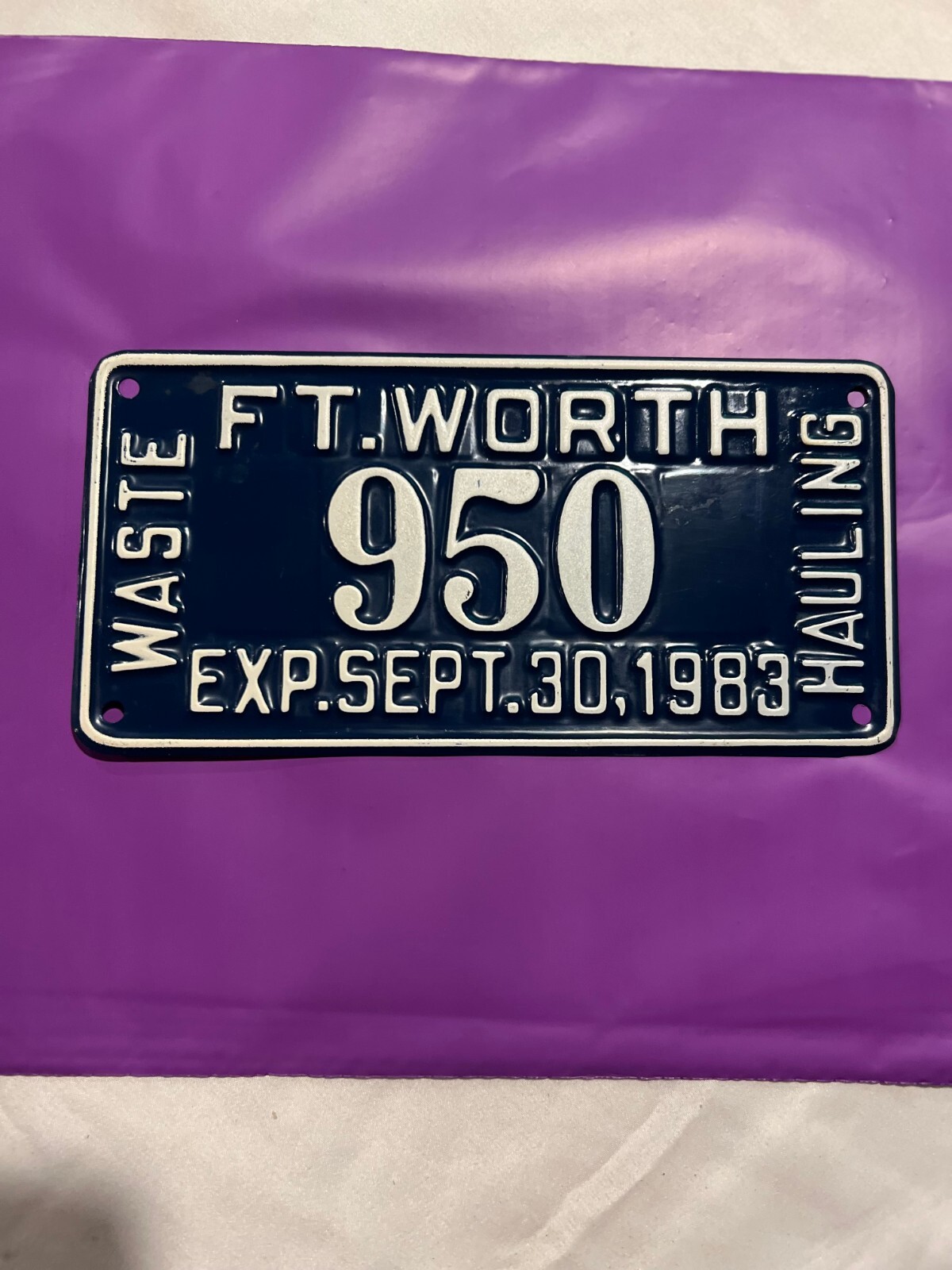 LICENSE PLATES TEXAS FT. WORTH WASTE HAULING 950 TRASH JUNK | eBay