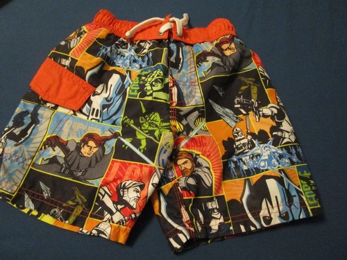 Star Wars Kids Swimming Shorts Size 4 Boys Swim Trunks Yoda Clone Wars ...
