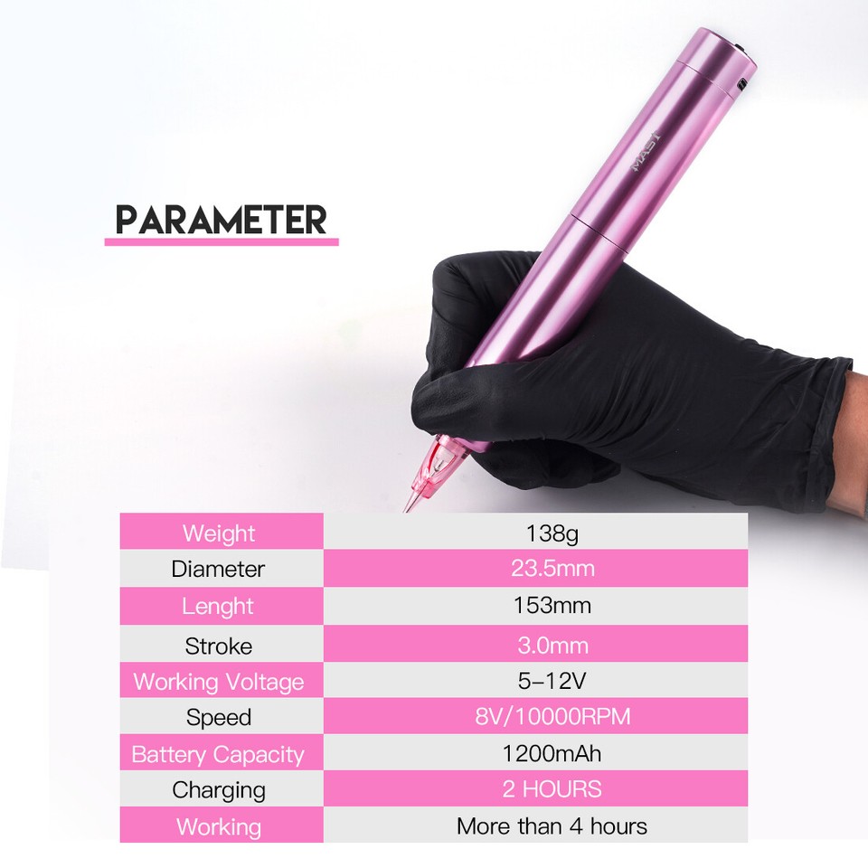 Mast Tour Y22 Wireless Rotary Tattoo Pen Machine 20pcs WJX PMU Needles ...