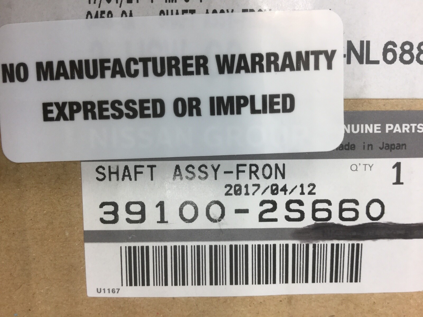 39100-2S660 - Nissan Drive Shaft, Front Right - NEW OEM - 391002S660 | eBay