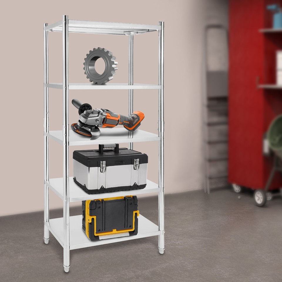 5 Tier Layer Shelf Adjustable Wire Shelving Rack Garage Storage ...