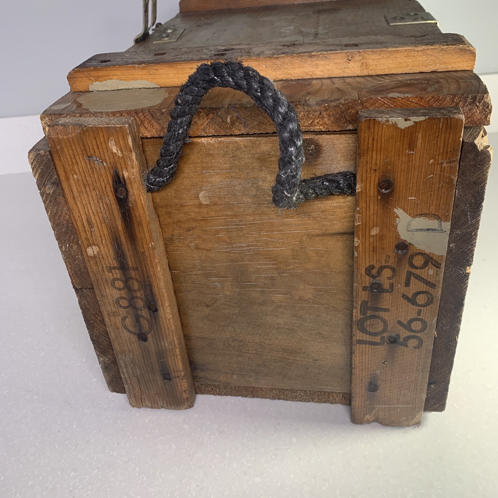 Wood Ammo Crate Box empty Antique Vintage Grenade Hand Frag M67 Ft ...