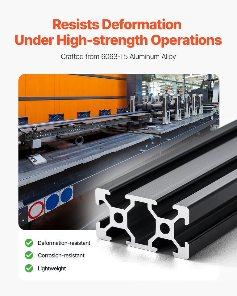 VEVOR 4PCS 39.4 in (1000mm) T Slot 2040 Aluminum Extrusion Profile ...