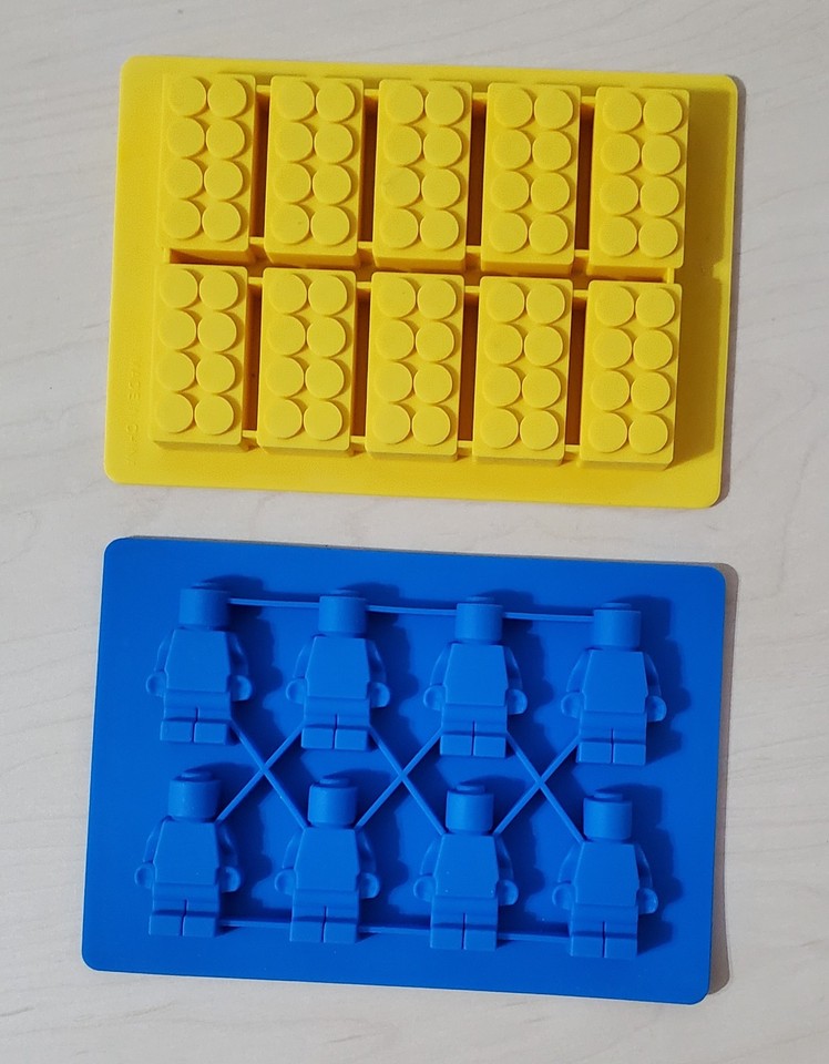 Both Blue Minifigure & Yellow Brick Silicone Ice Cube / Candy / Gummy ...