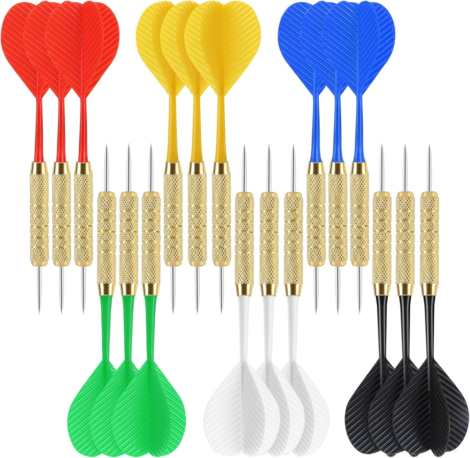 18 Pack Steel Tip Darts, 18 Grams Metal Tip Dart Set, Darts Metal Tip ...