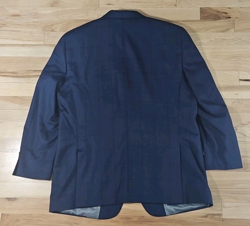 Hart Schaffner Marx Suit Mens 44R 38x30 Blue 2 Piece Navy Made in USA ...