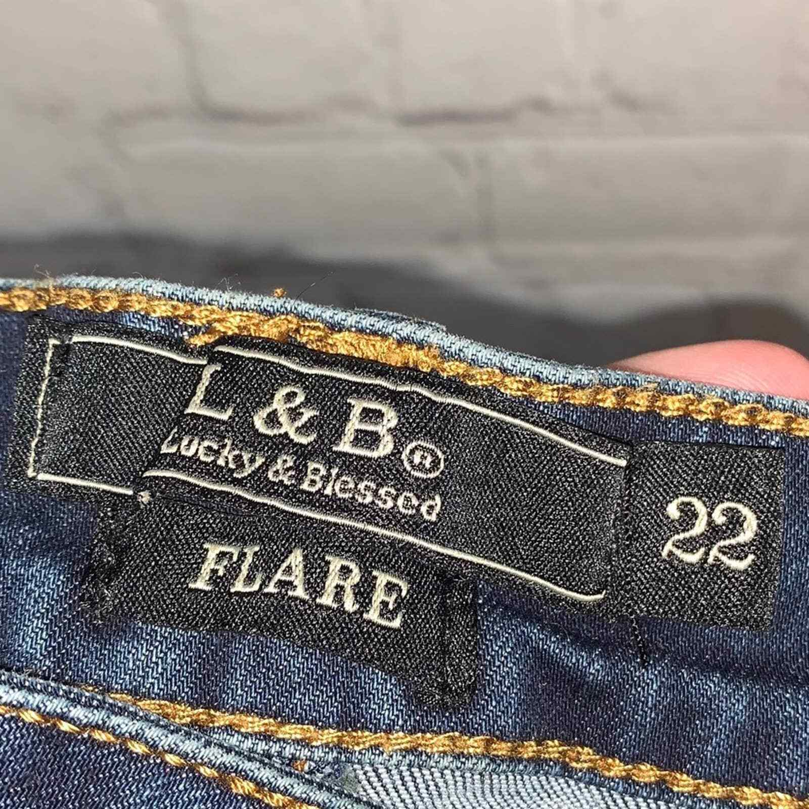 Lucky & Blessed Flare Distressed Denim Jeans - Gem
