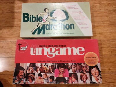 Lot Of 2 Christian Religious Board Games Bible Mararthon And The Ungame ...