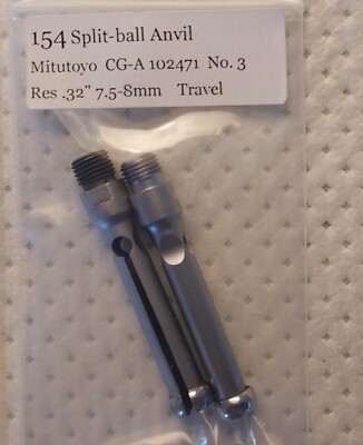 154 Mitutoyo Bore gauge-Split ball anvil No. 3 CG-A 102471 7.5-8mm .32 ...
