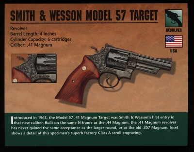 Smith & Wesson Model 57 Target Revolver Atlas Classic Firearms Card | eBay